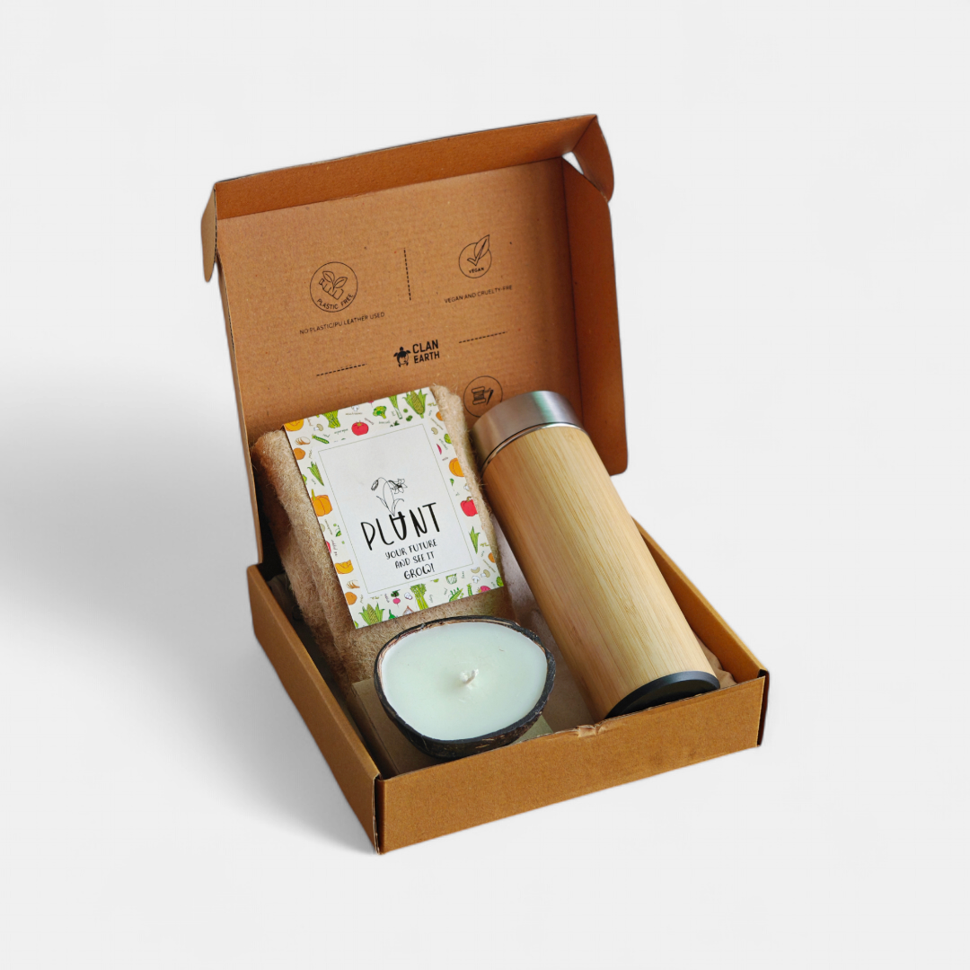 EcoThrive Sustainable Gift Hamper - Upcycled Luxury Coconut shell cand – Clan Earth