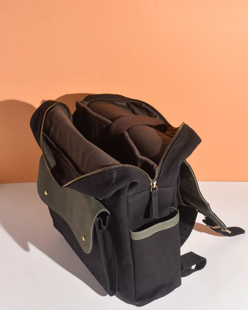 Dugong Backpack(Blue and Brown) - Canvas Daily/Office/Travel Sustainab ...