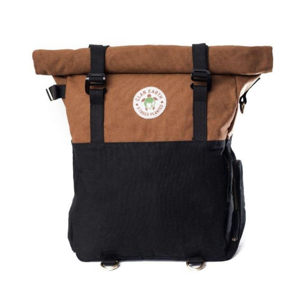 Pangolin Backpack - Water Resistant Canvas Rolltop Travel Eco-Friendly ...